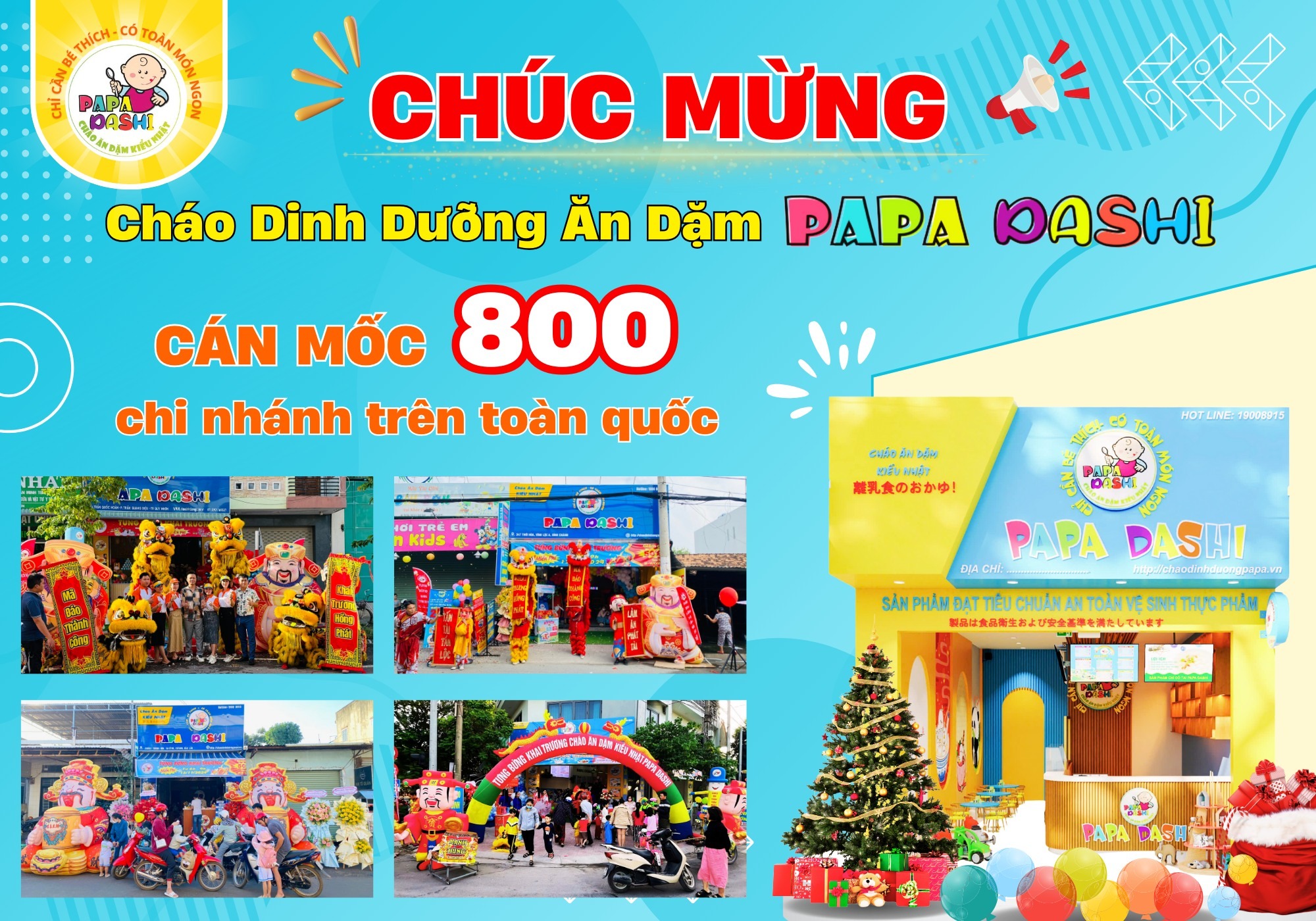 Papa Dashi đạt mốc 800 chi nhánh - Cháo dinh dưỡng PAPA DASHI